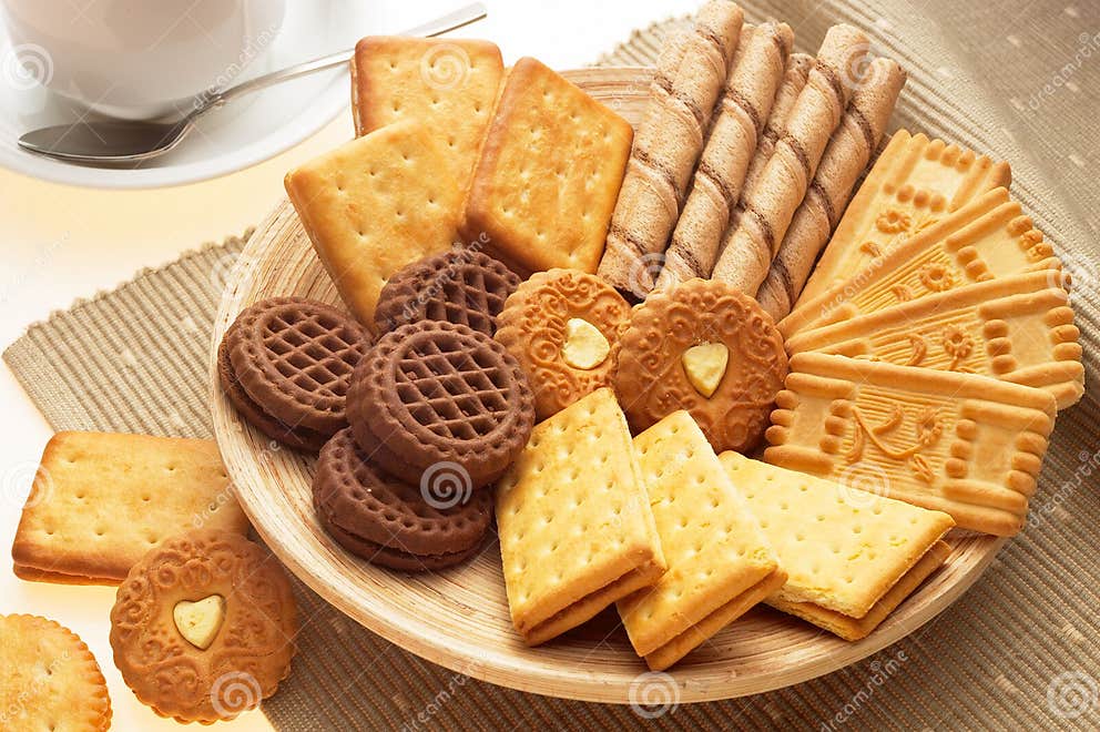 Plater full of biscuits stock image. Image of cream, snack - 21576689