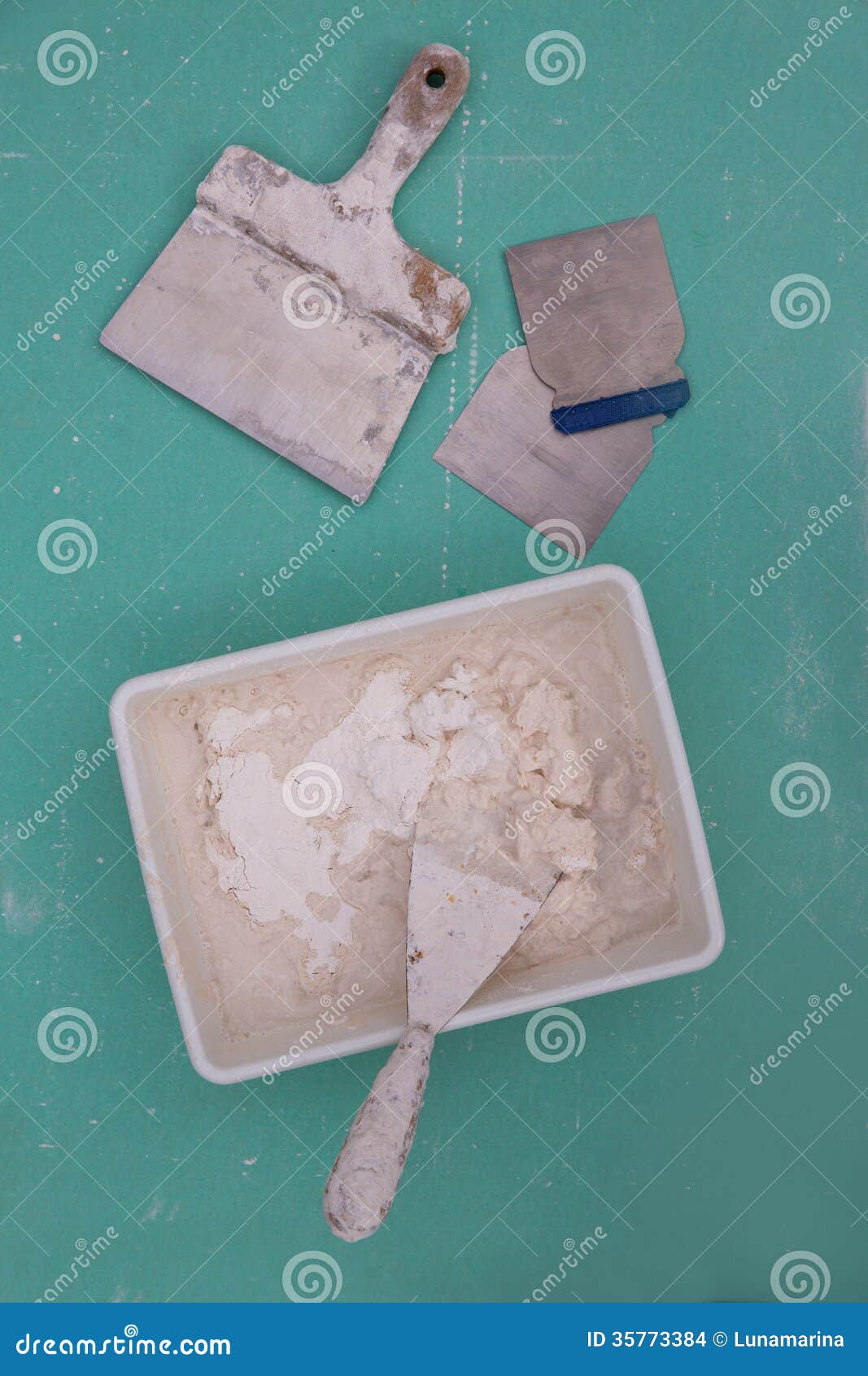 Platering Tools for Plaster Like Plaste Trowel Spatula Stock Photo ...
