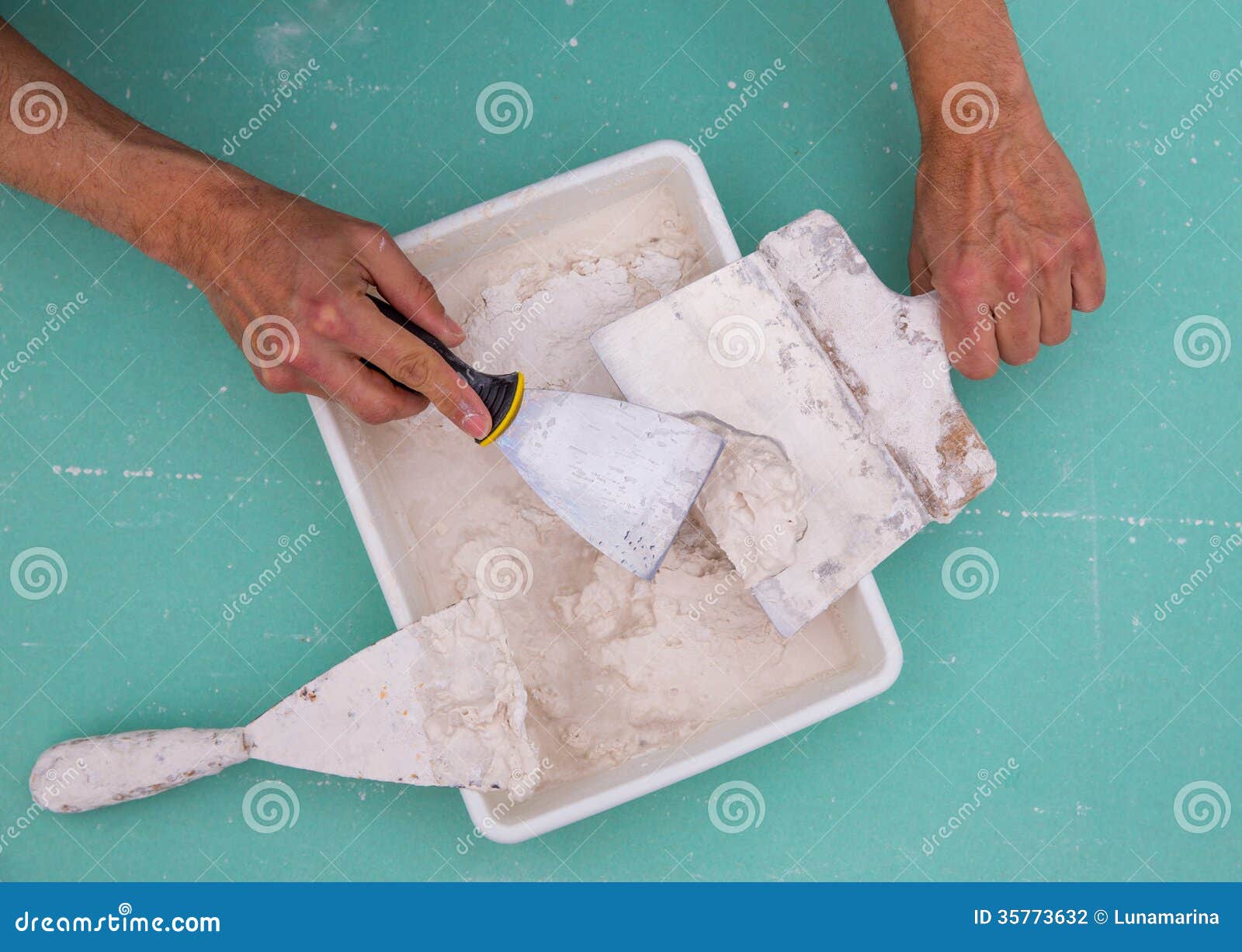 Platering Tools For Plaster Like Plaste Trowel Spatula Stock ...