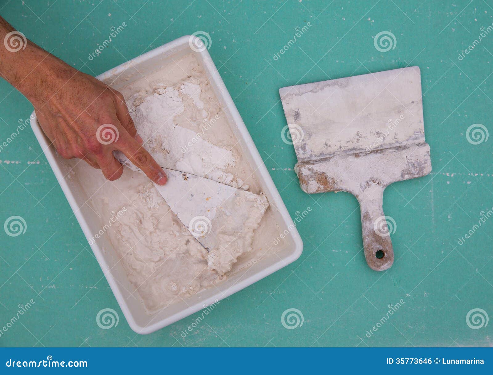 Platering Tools for Plaster Like Plaste Trowel Spatula Stock Photo ...