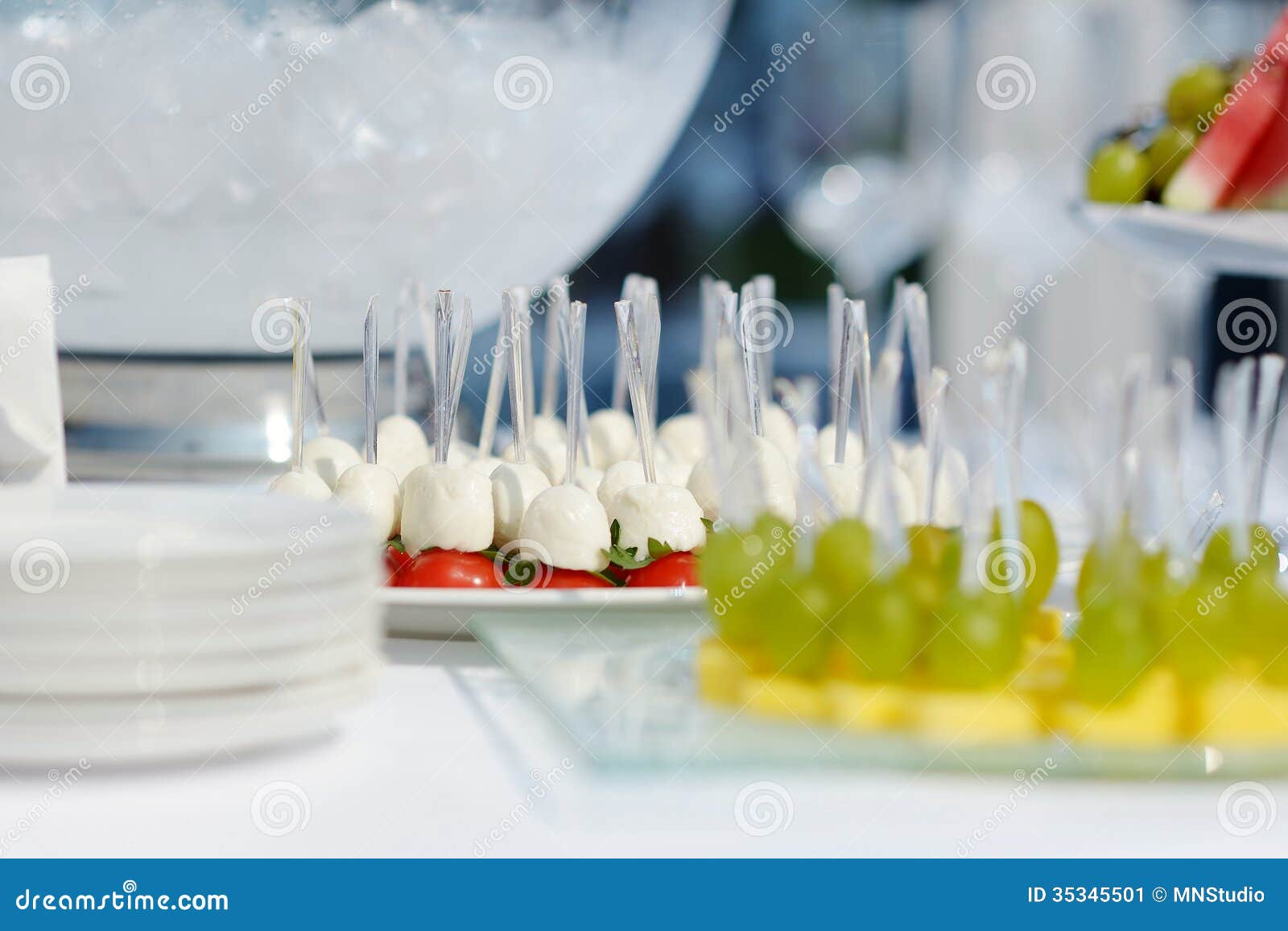 Plates with Assorted Snacks Stock Image - Image of appetizer ...