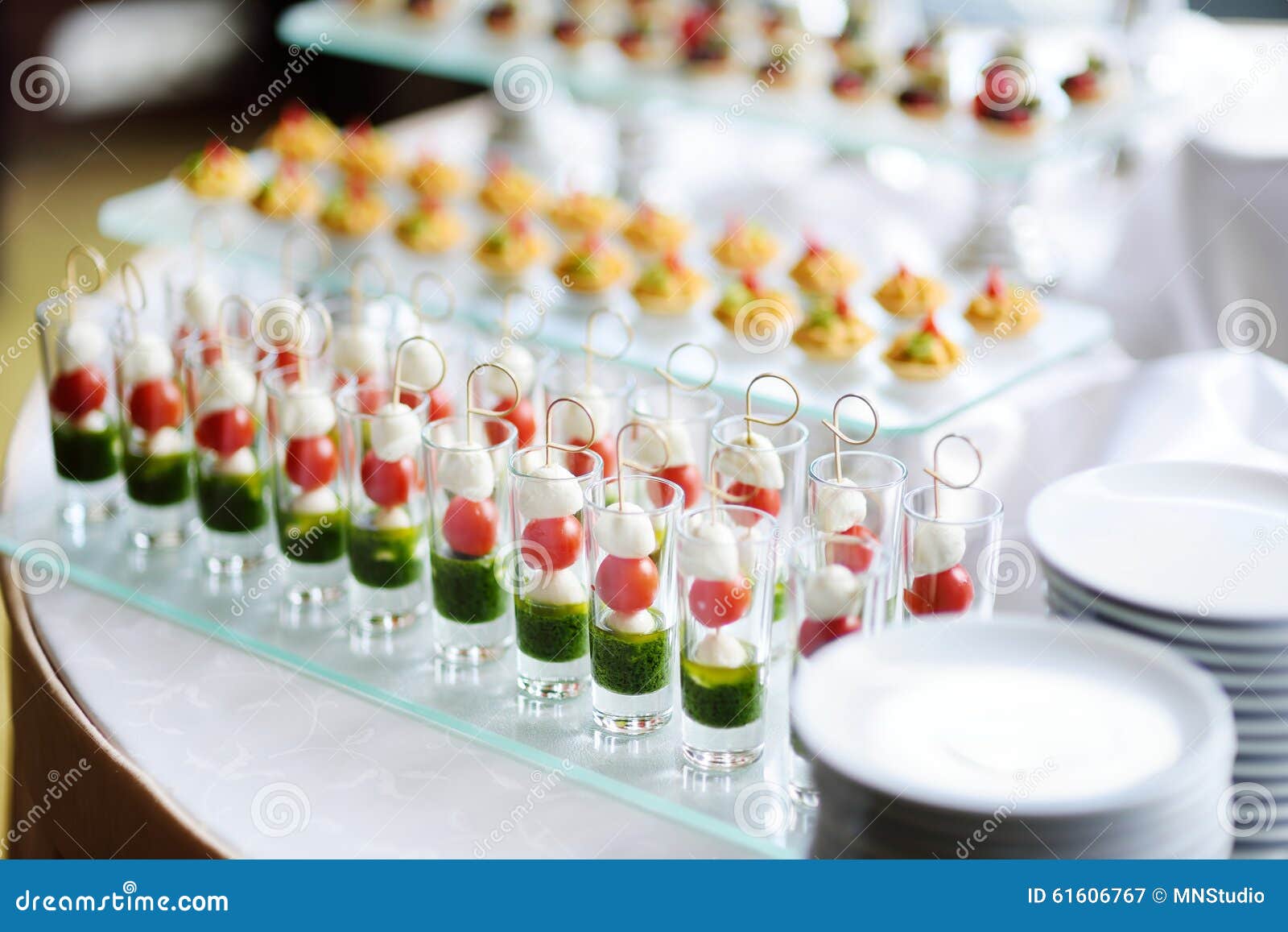 Plates with Assorted Snacks on an Event Party Stock Image - Image of ...