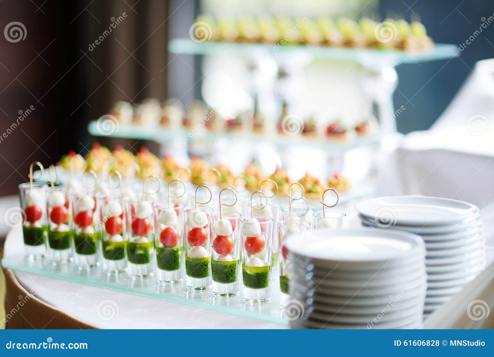 Plates with Assorted Snacks on an Event Party Stock Photo - Image of ...