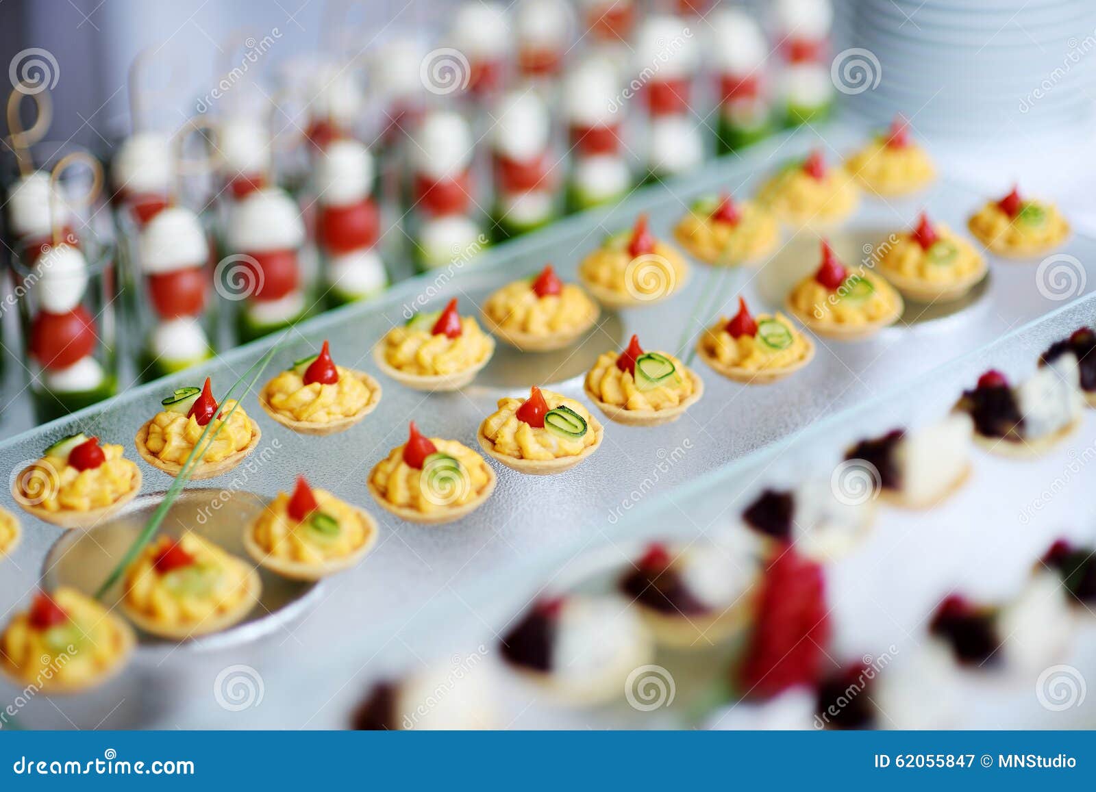 Plates with Assorted Snacks on an Event Party Stock Image - Image of ...