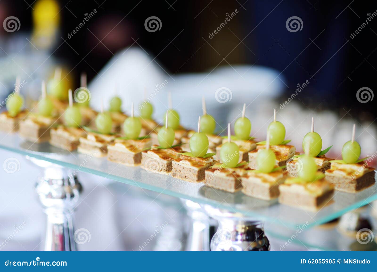 Plates with Assorted Snacks on an Event Party Stock Image - Image of ...
