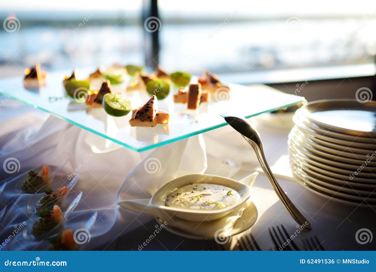 Plates with Assorted Snacks on an Event Party Stock Photo - Image of ...