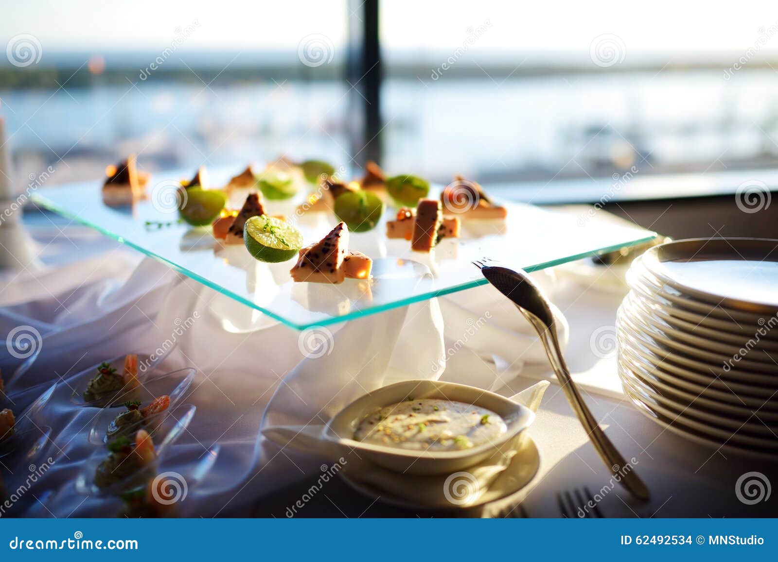 Plates with Assorted Snacks on an Event Party Stock Photo - Image of ...