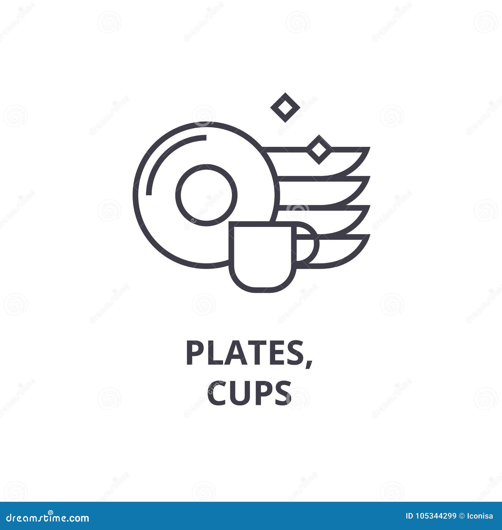 Plates, Cups Line Icon, Outline Sign, Linear Symbol, Vector, Flat ... Plates, Cups Line Icon, Outline Sign, Linear Symbol, Vector, Flat ...