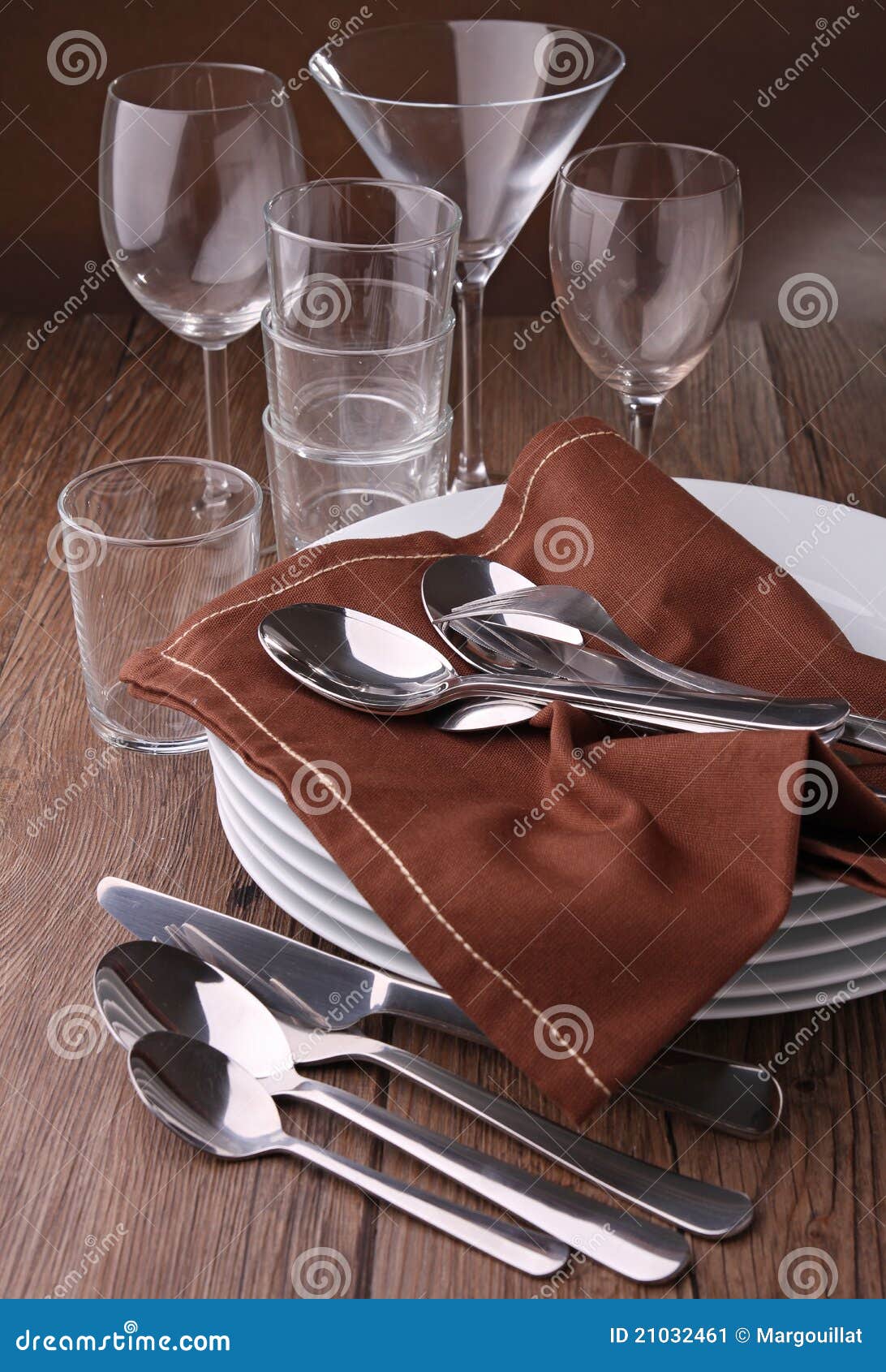 Plates,cutlery and glasses stock image. Image of plate - 21032461