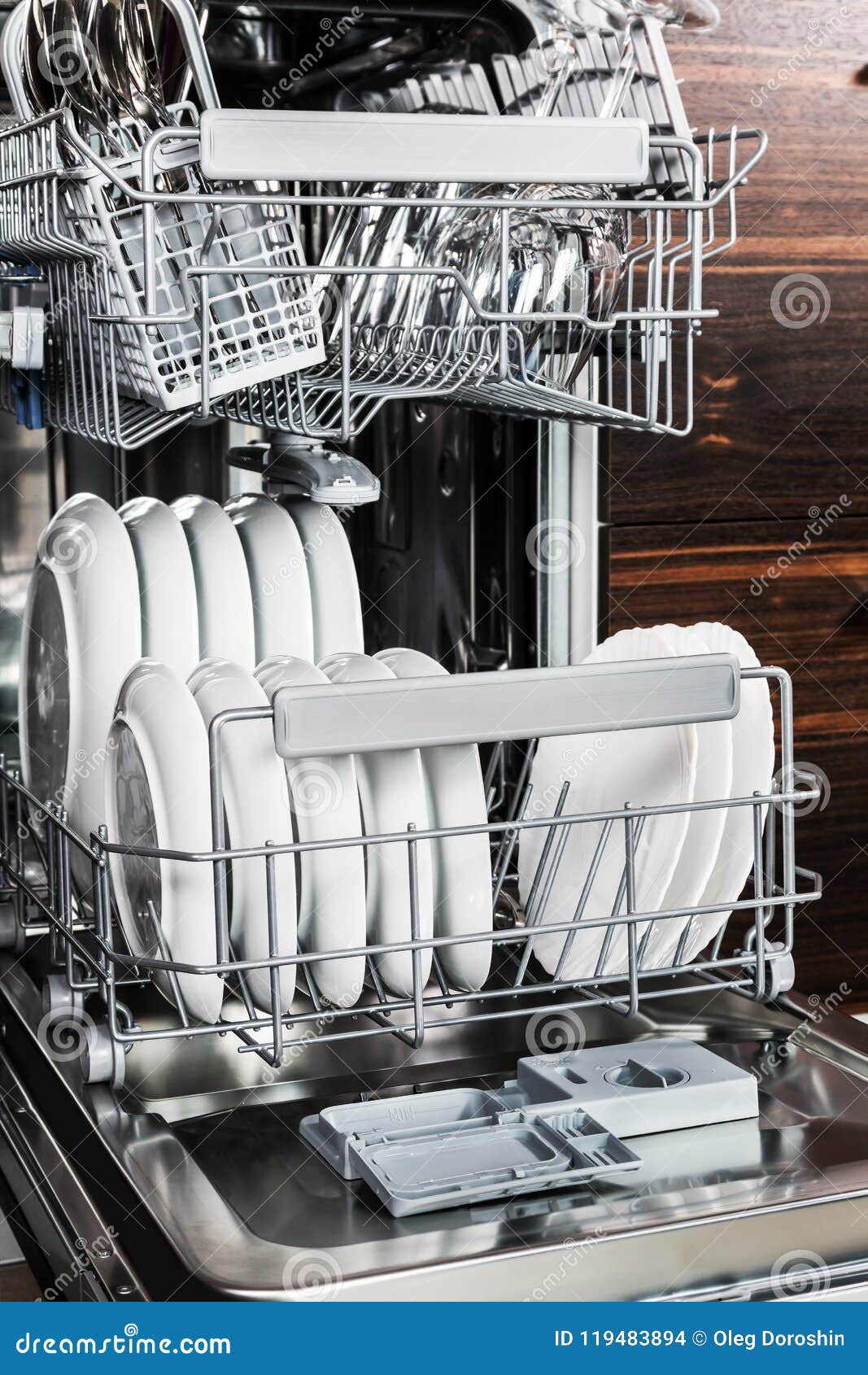 Plates and Different Dishes in the Dishwasher Stock Photo - Image of ...