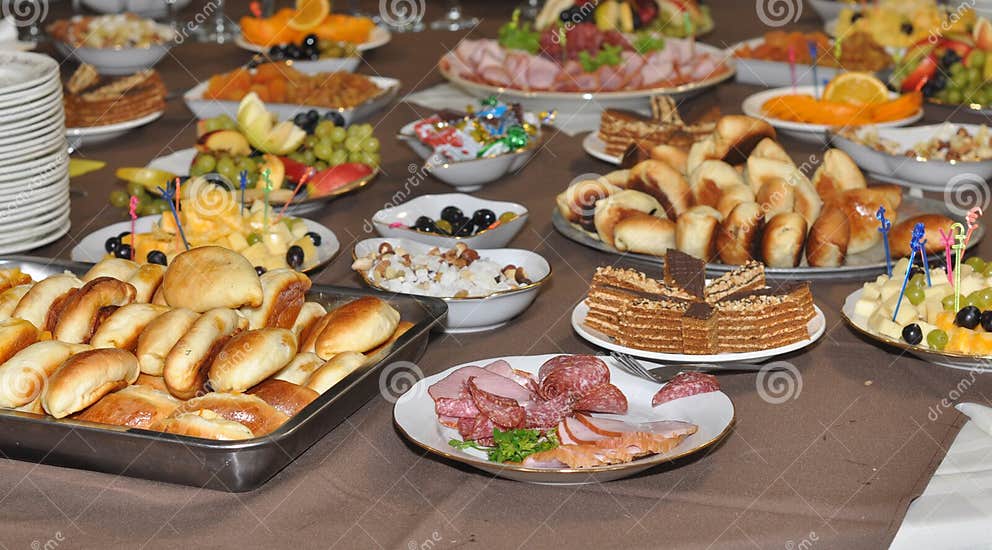 Plates with food stock photo. Image of pies, grapes, wine - 34401532