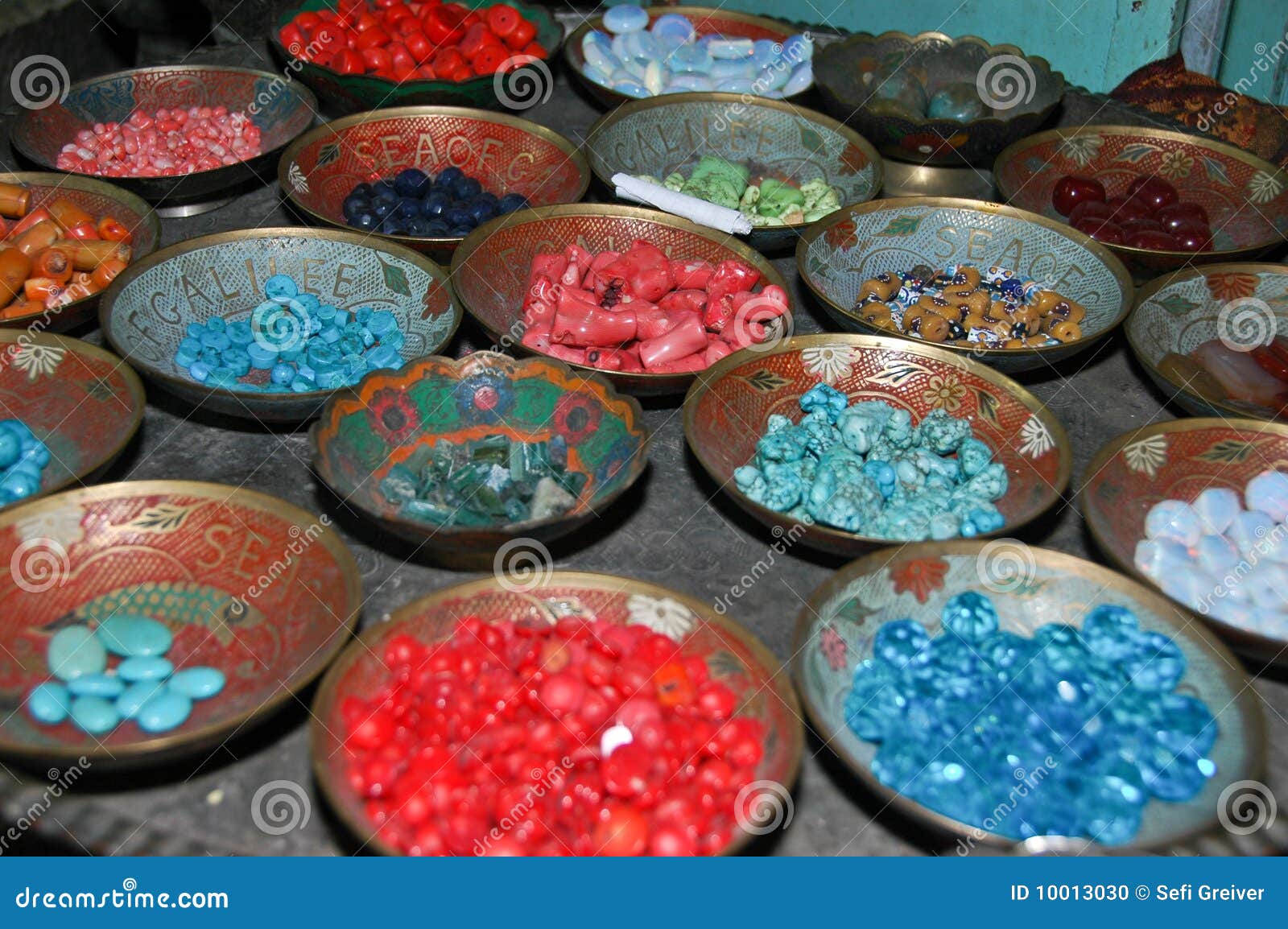 Plates Full of Stones stock photo. Image of garnet, jewelery - 10013030
