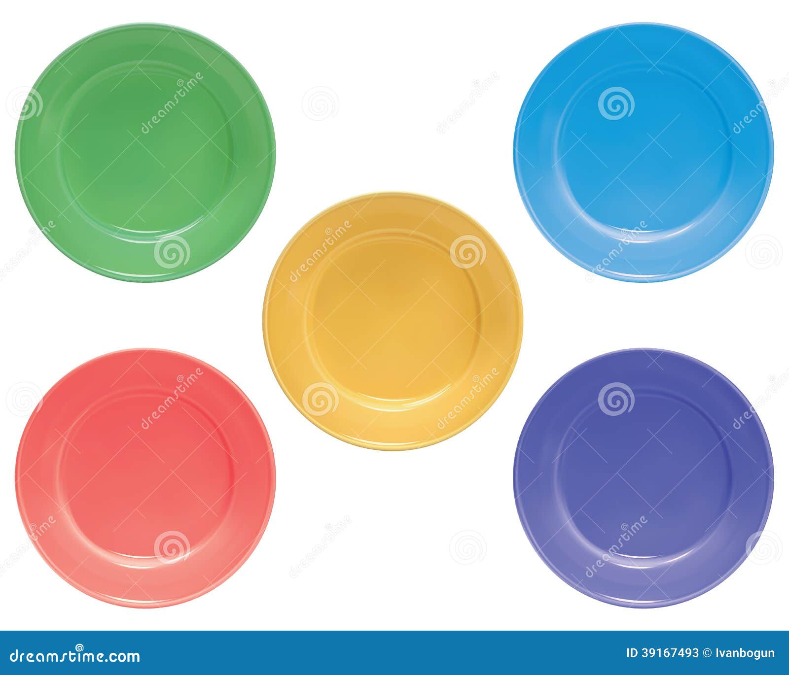 Plates Set, Isolated. Illustration Stock Illustration - Illustration of ...