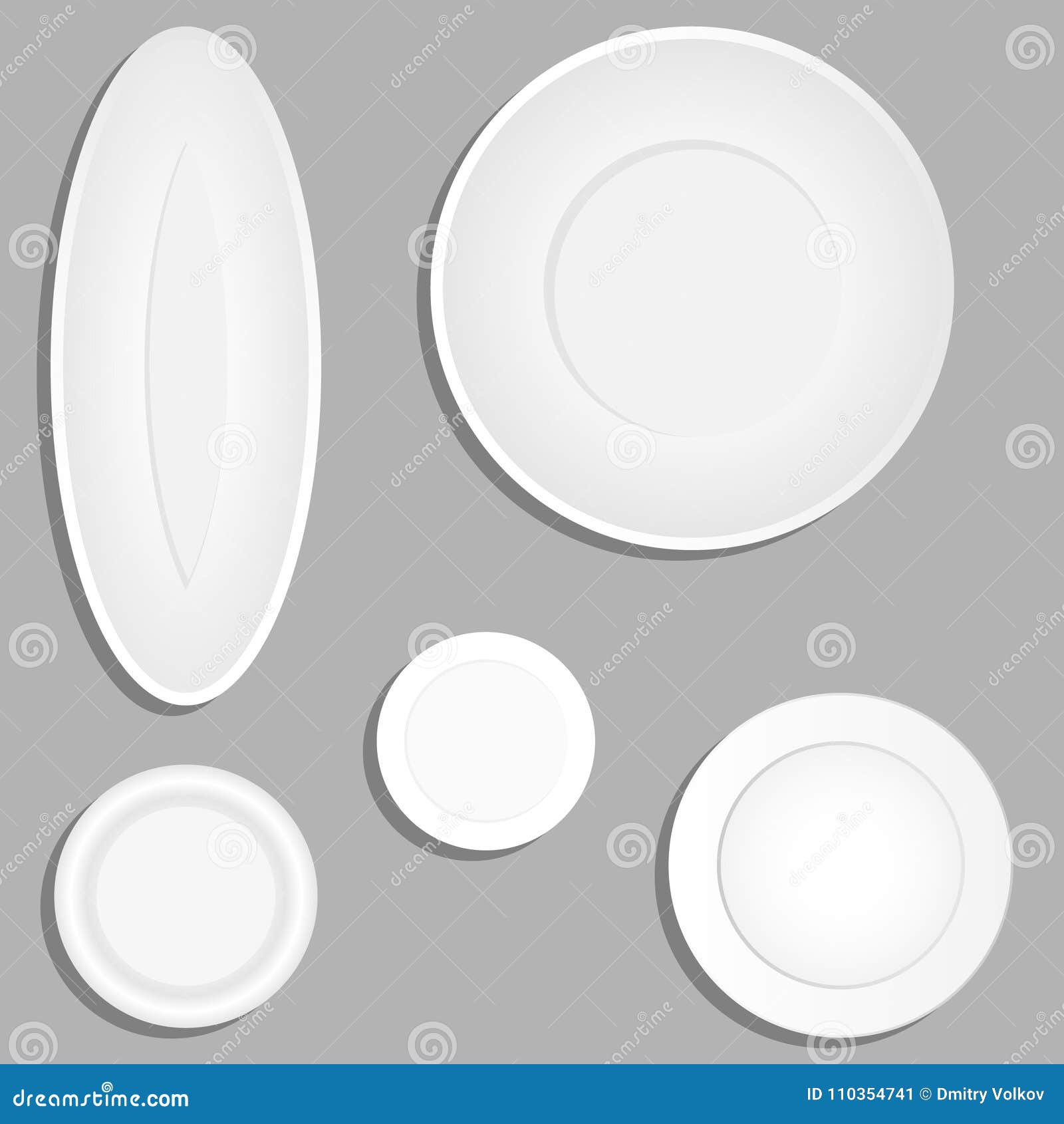 Plates, a Set of Realistic Plates with a Shadow. Stock Illustration ...
