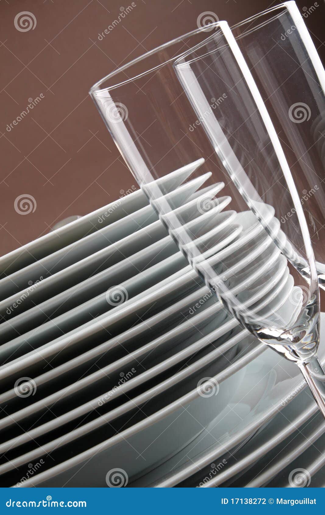 Plates stack and glasses stock photo. Image of dish, service - 17138272