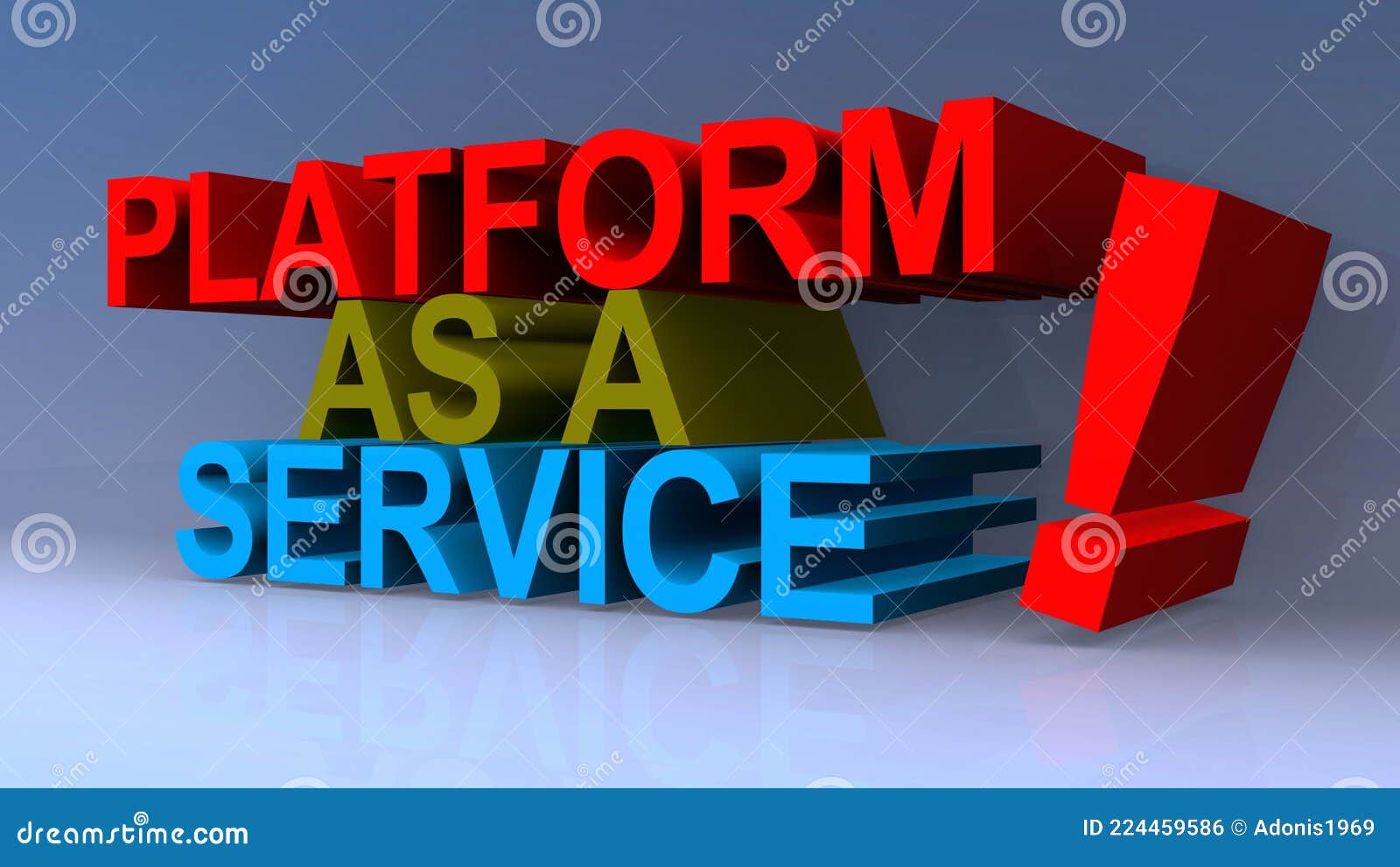 Platform As a Service on Blue Stock Illustration - Illustration of ...