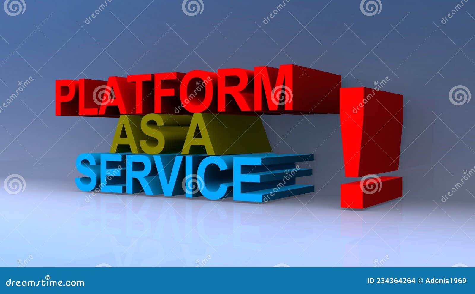 Platform As a Service on Blue Stock Illustration - Illustration of ...