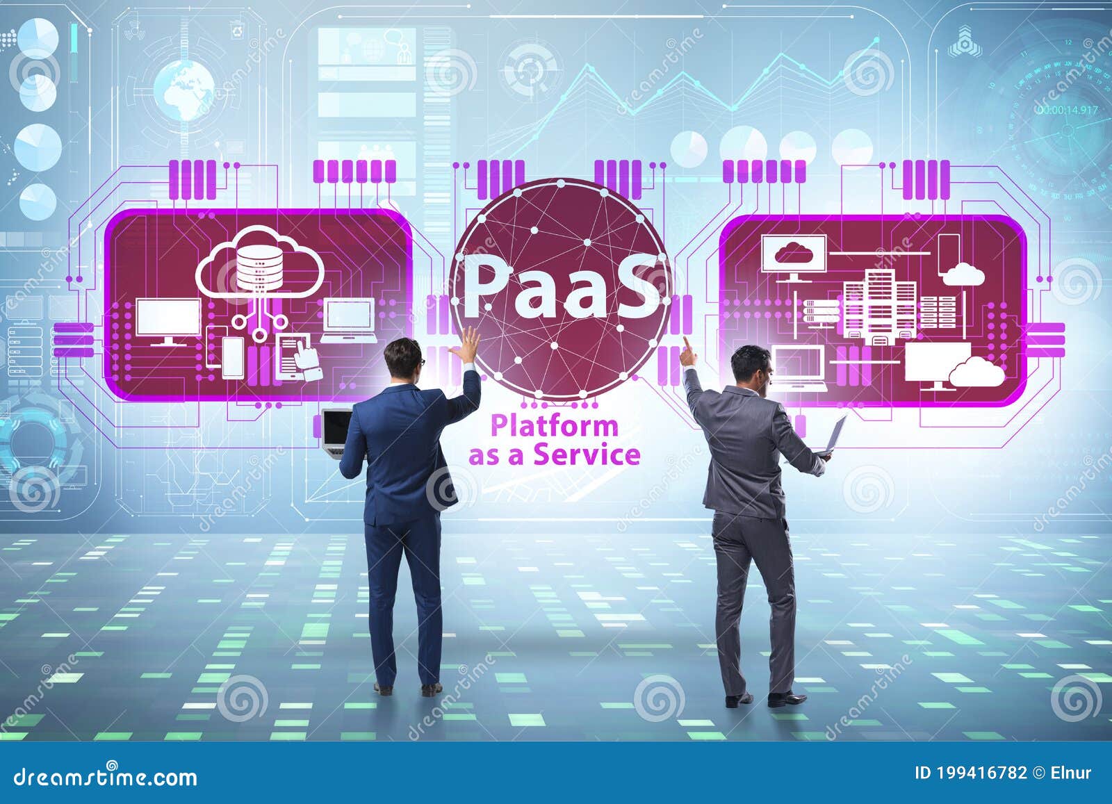 Platform As a Service Concept with Businessman Stock Illustration ...