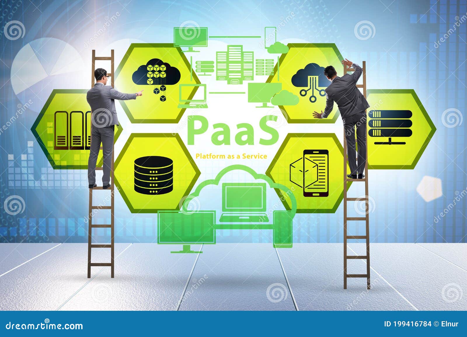 Platform As a Service Concept with Businessman Stock Photo - Image of ...