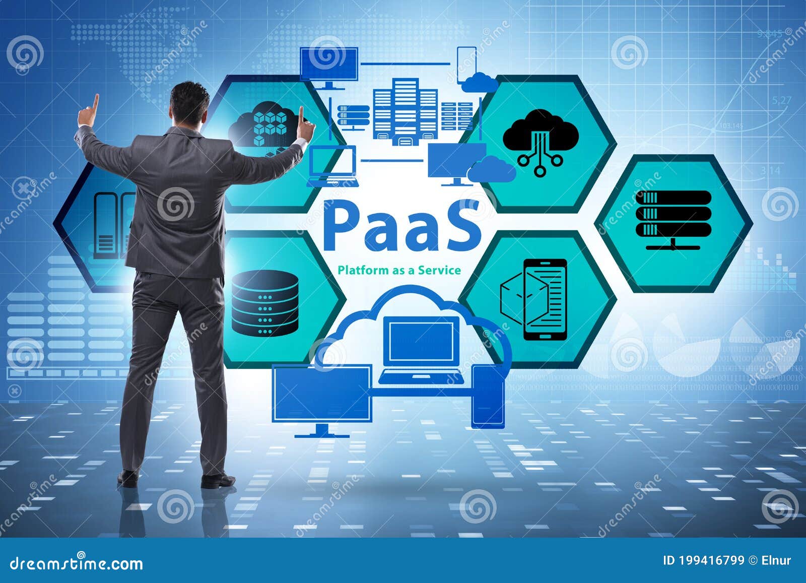 Platform As a Service Concept with Businessman Stock Image - Image of ...