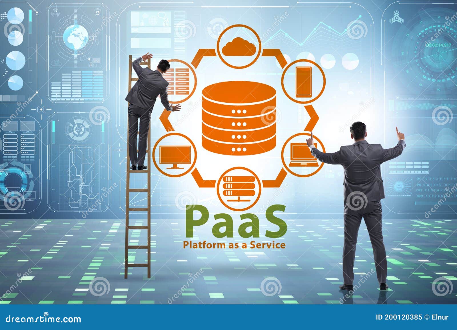 Platform As a Service Concept with Businessman Stock Image - Image of ...