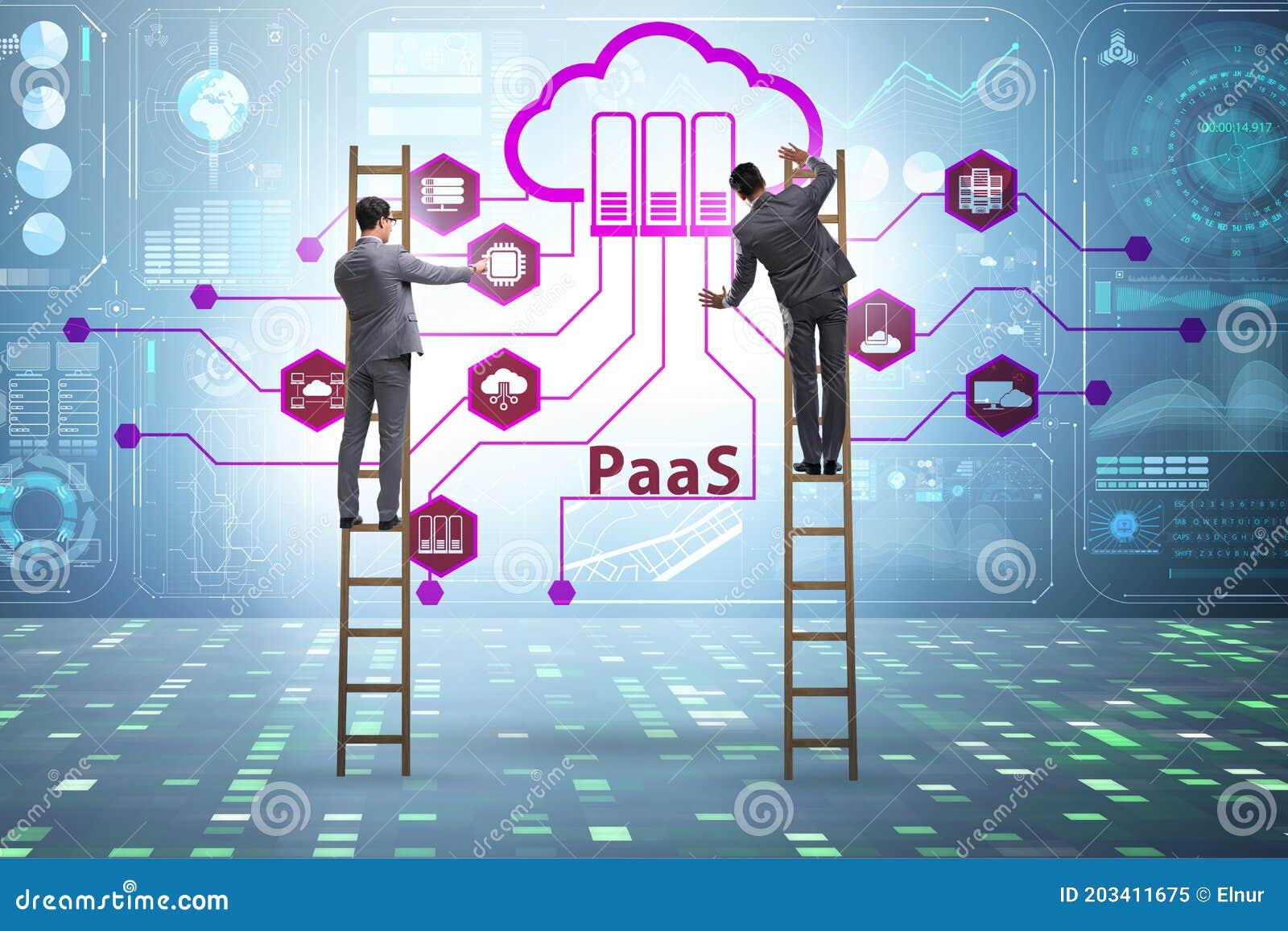 Platform As a Service Concept with Businessman Stock Image - Image of ...