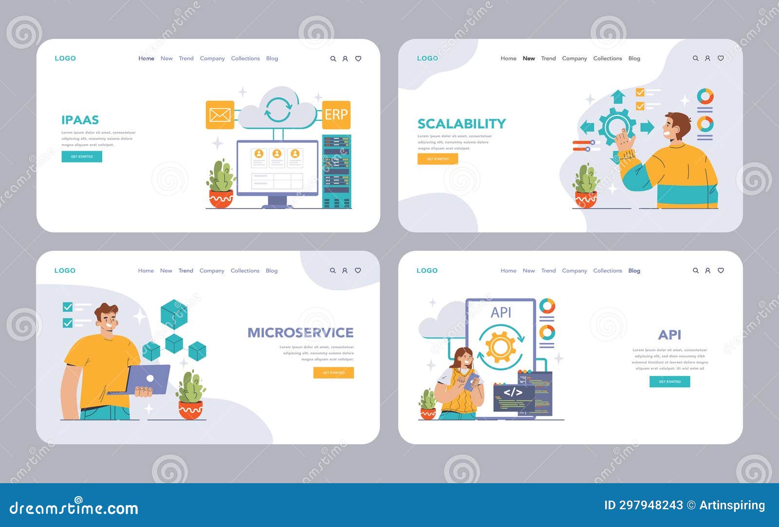 Platform As a Service Concept. Flat Vector Illustratio Stock Vector ...