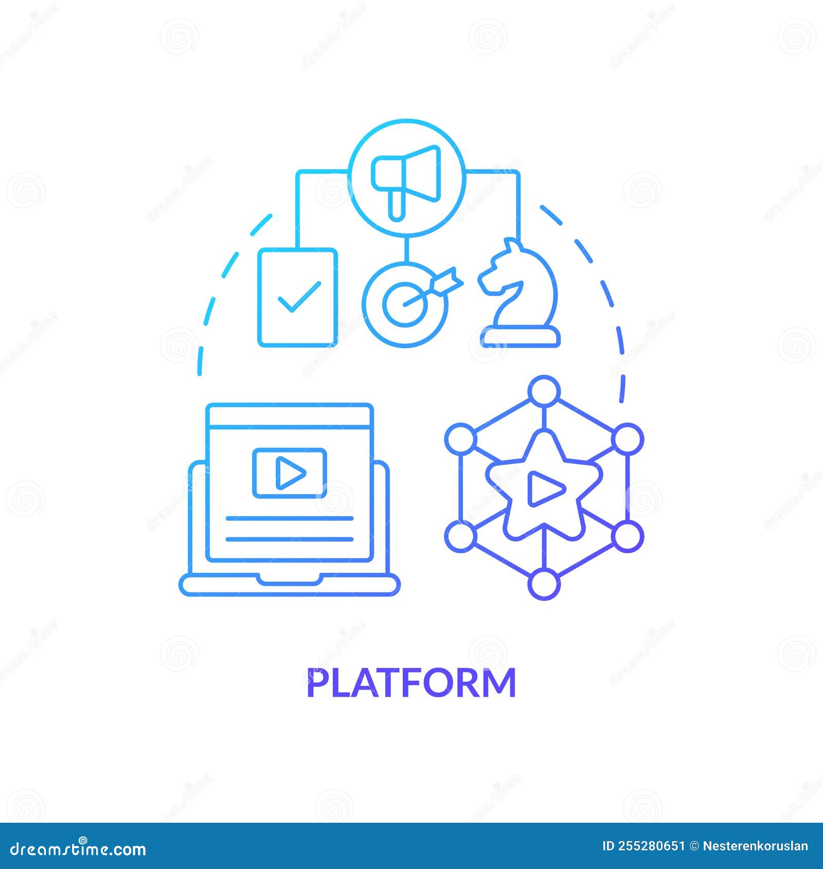 Platform Blue Gradient Concept Icon Stock Vector - Illustration of logo ...