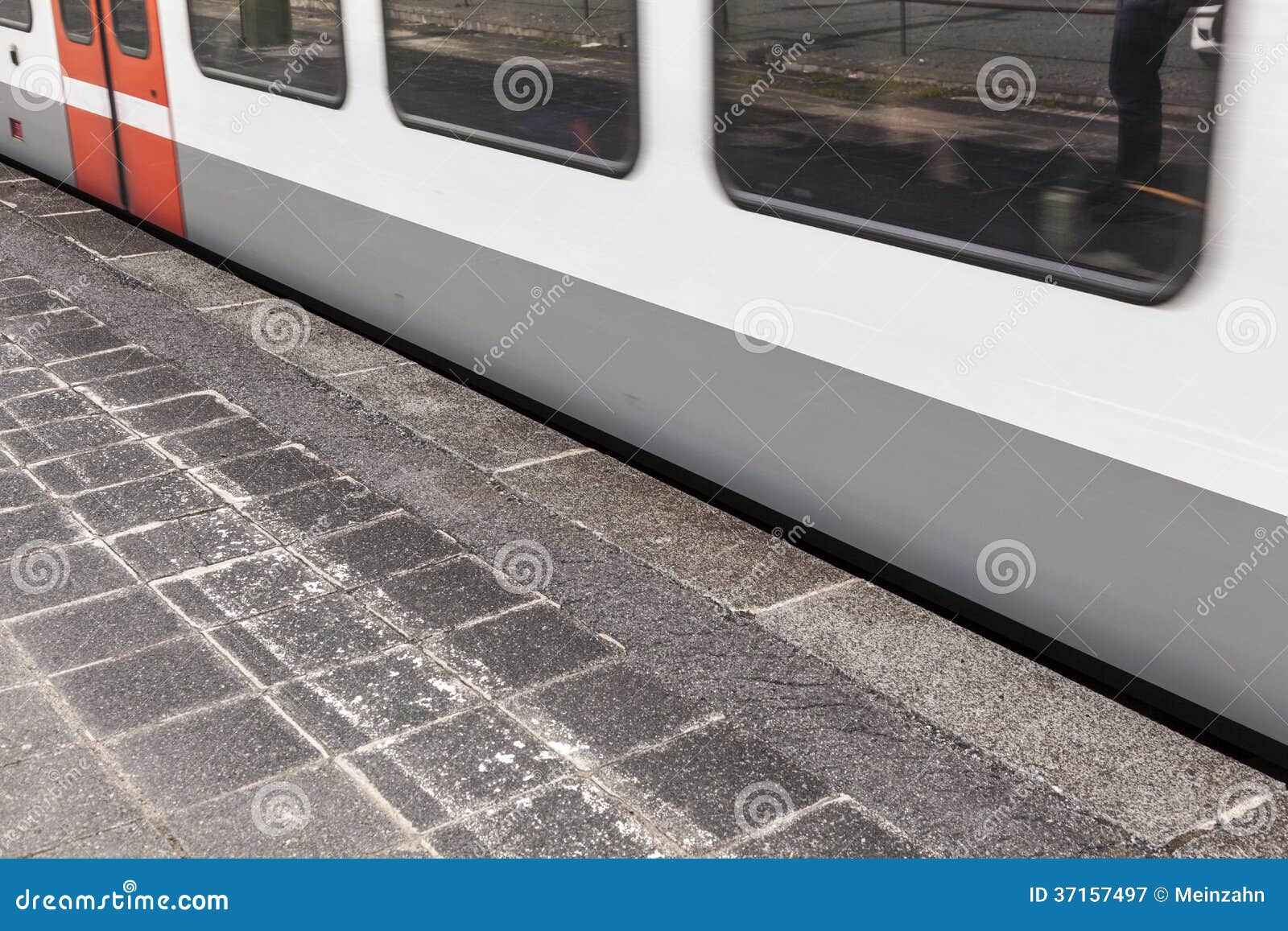 Platform Edge with Passing Train Stock Image - Image of railway, rail ...