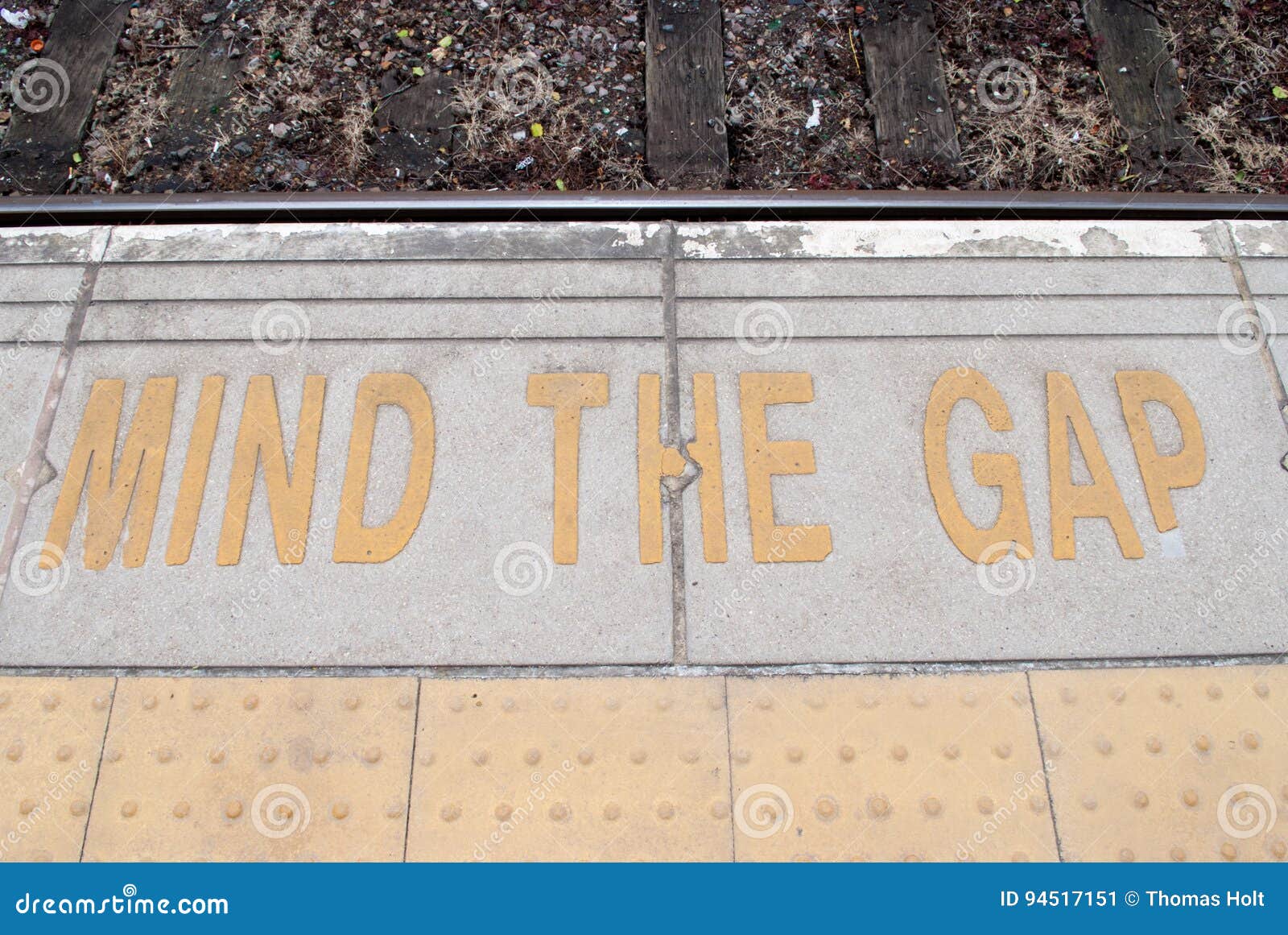 Platform Edge at the Train Station with Safety Warning Stock Image ...