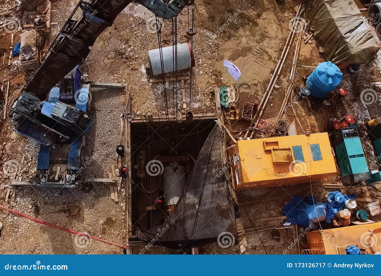 A Platform with Equipment for Pipeline Operations. Pipe Penetration ...