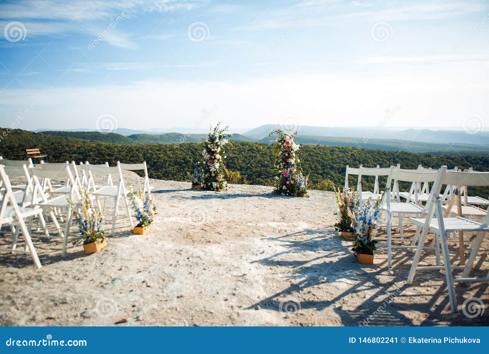 Platform for an Exit Ceremony Wedding in the Mountains Stock Image ...