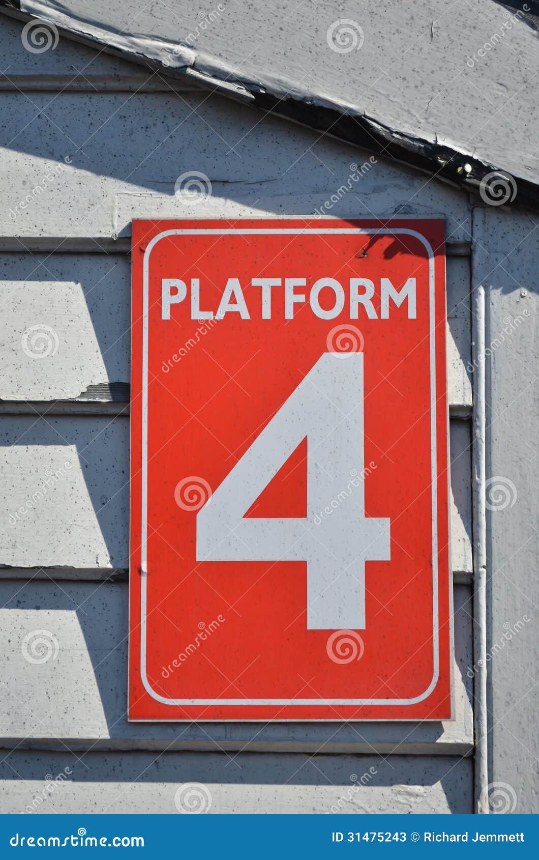 Platform four sign stock image. Image of station, metal - 31475243