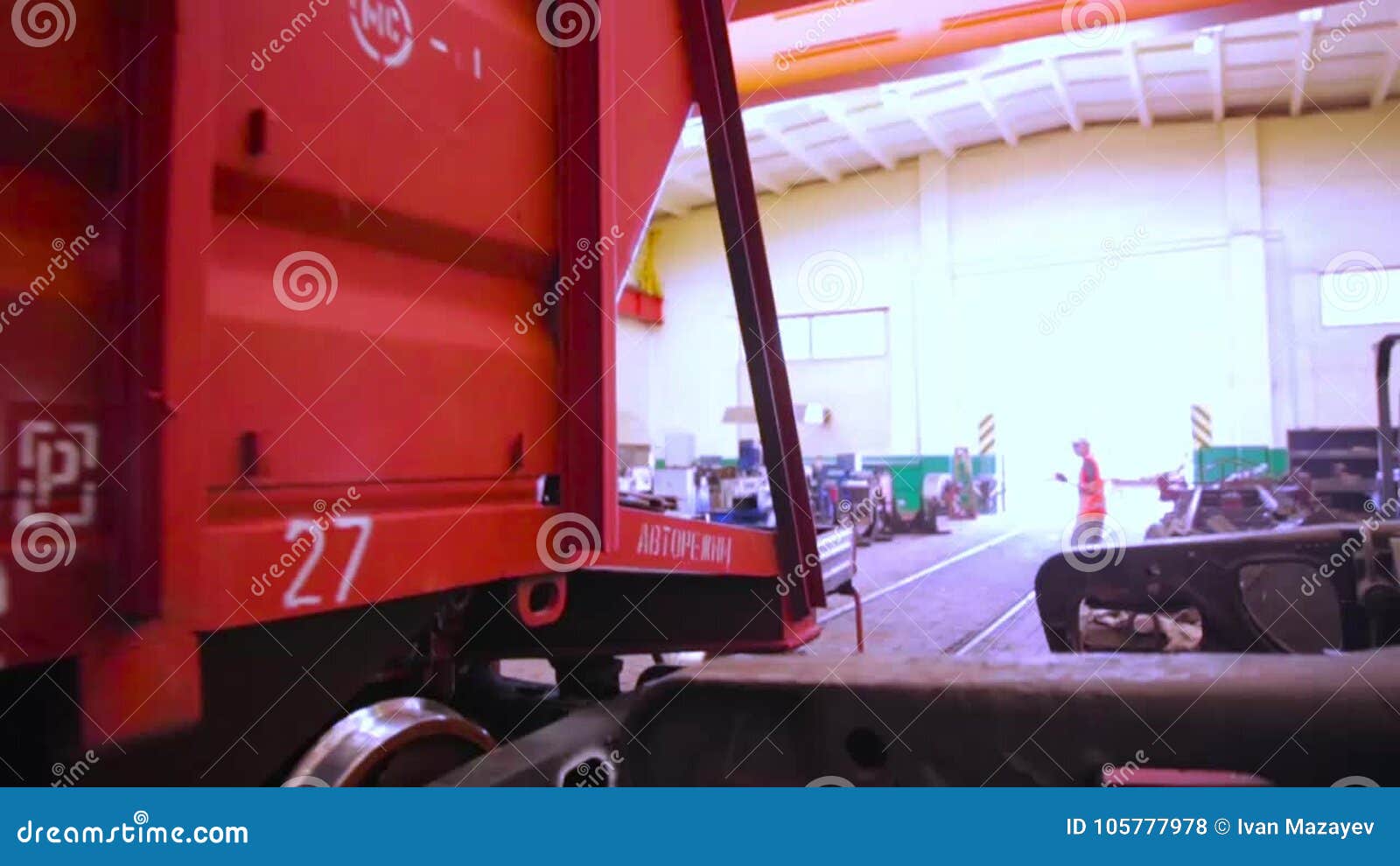 Platform of a Freight Train with a Container of Freight Trains Stock ...