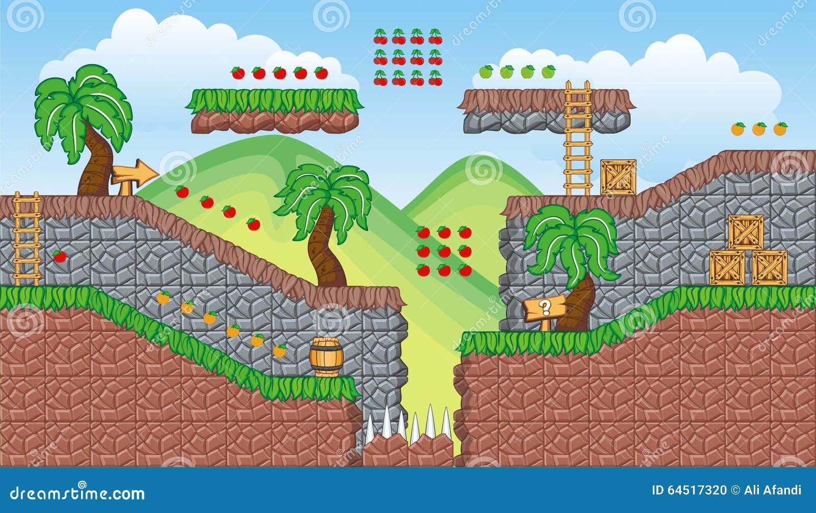 Game Tileset 19 Vector Illustration | CartoonDealer.com #65891838
