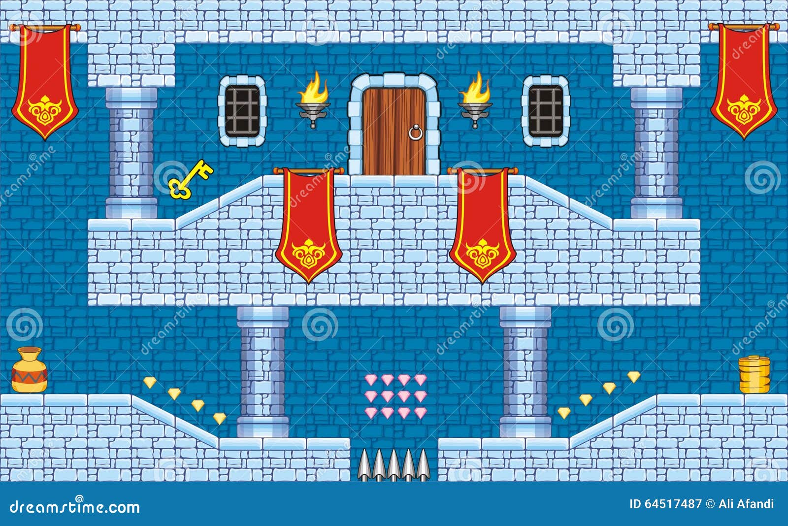 Game Tileset 12 Cartoon Vector | CartoonDealer.com #65891645