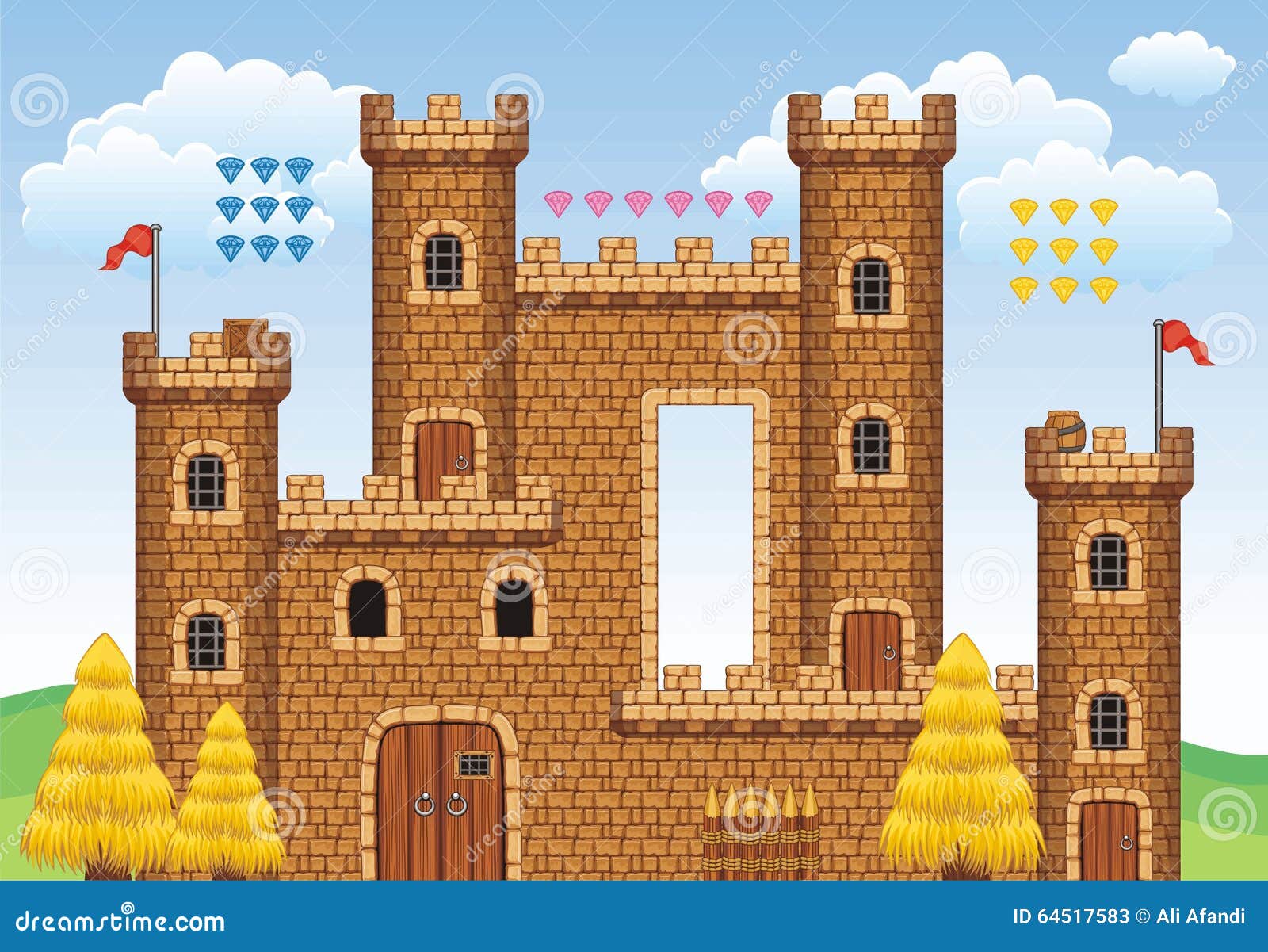 Game Tileset 12 Cartoon Vector | CartoonDealer.com #65891645