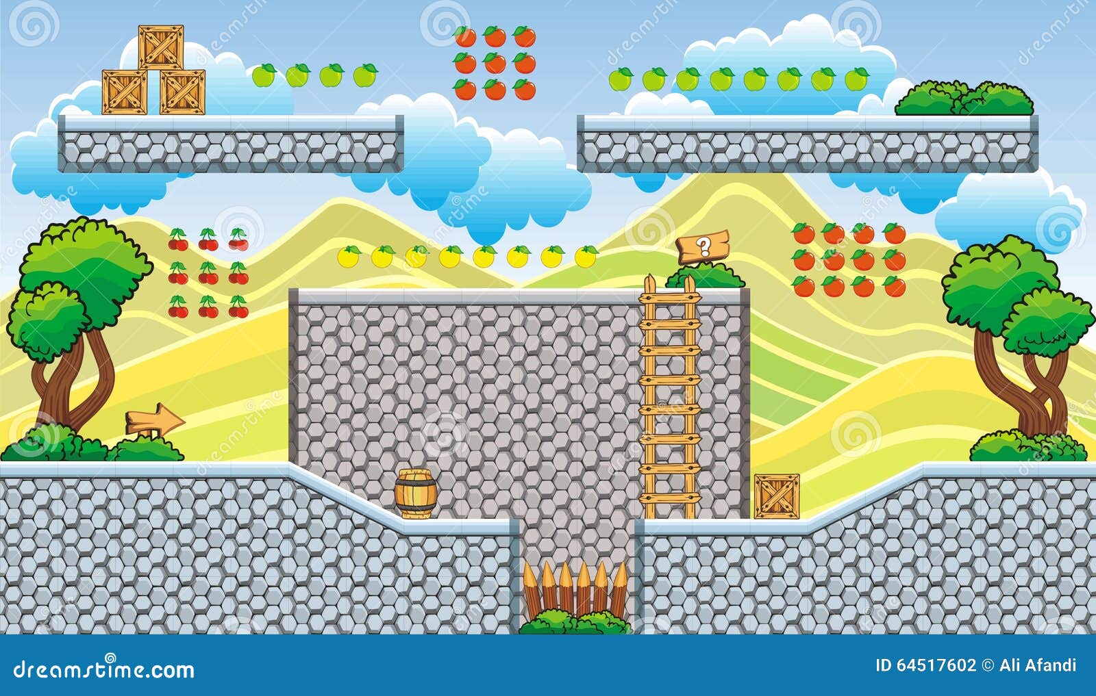 Game Tileset 18 Cartoon Vector | CartoonDealer.com #65891681