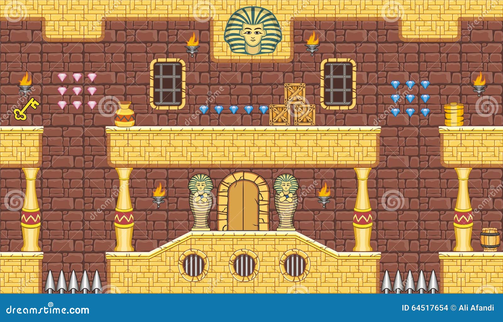 Game Tileset 2 Cartoon Vector | CartoonDealer.com #65890857