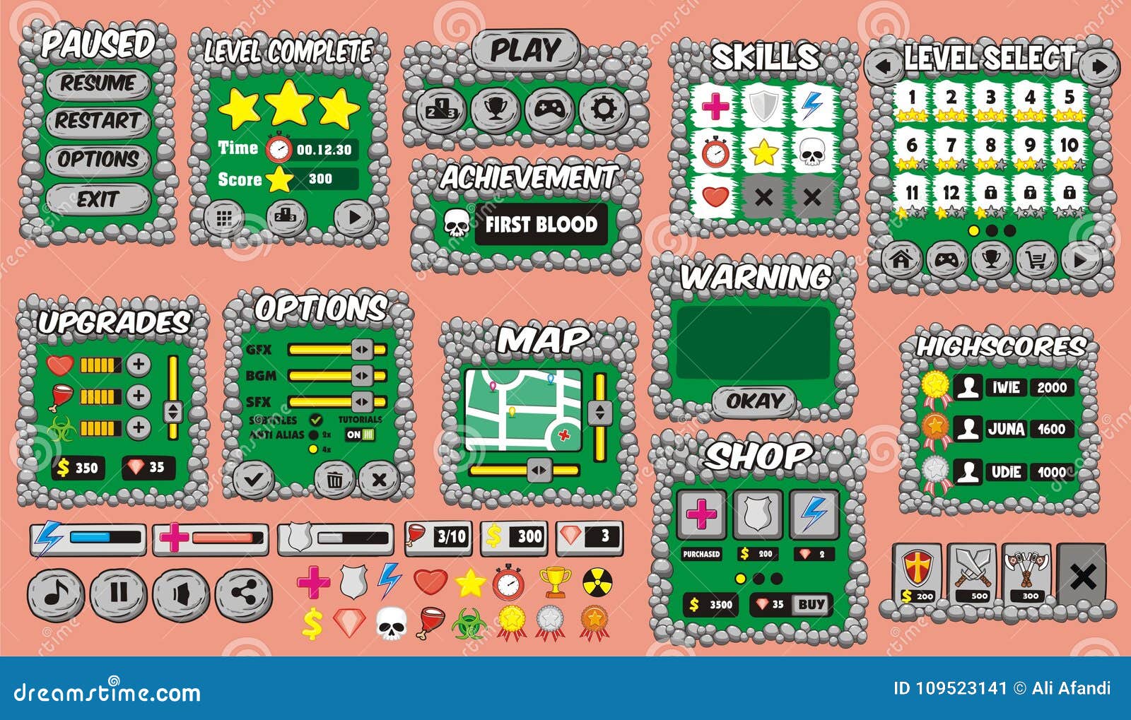 Game User Interface 2 Interface Game Design Resource Bar and Resource ...