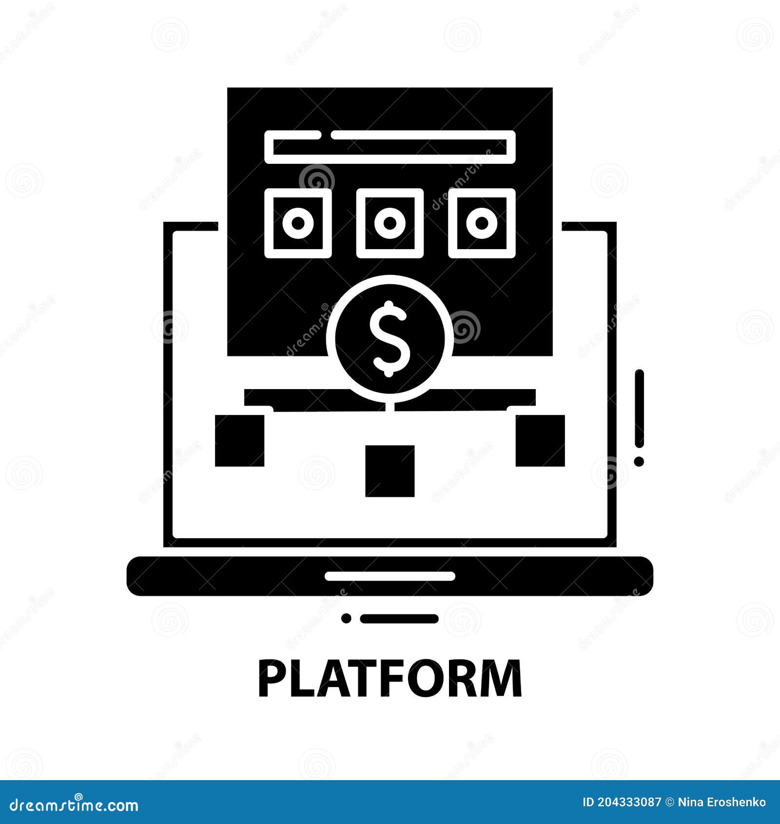 Platform Icon, Black Vector Sign with Editable Strokes, Concept ...