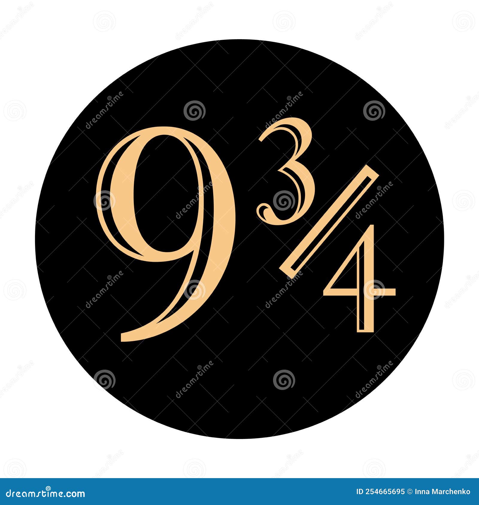 Platform 9 3 4 Icon, Emblem Vector. Stock Vector - Illustration of ...