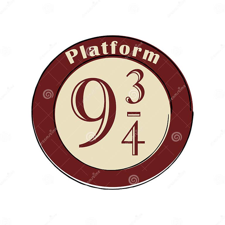 Platform 9 3 4 Icon, Emblem Vector Stock Vector - Illustration of ...