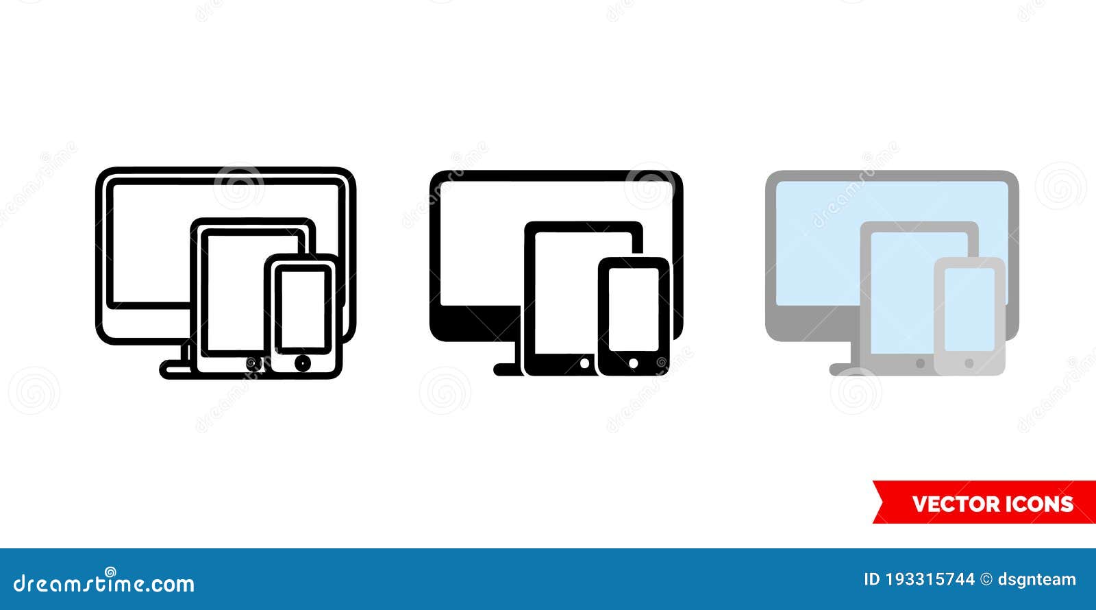 Platform Icon of 3 Types Color, Black and White, Outline. Isolated ...