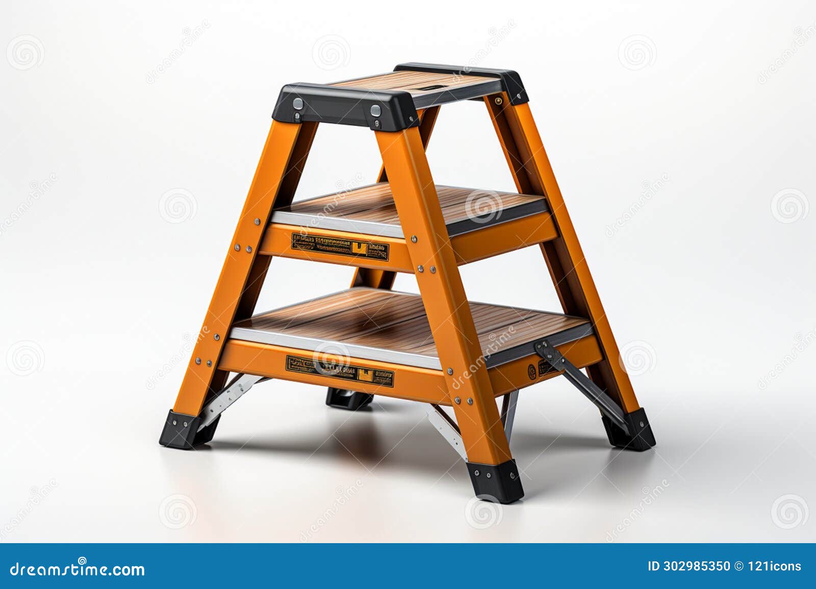 Platform Ladders on White Background Stock Illustration - Illustration ...
