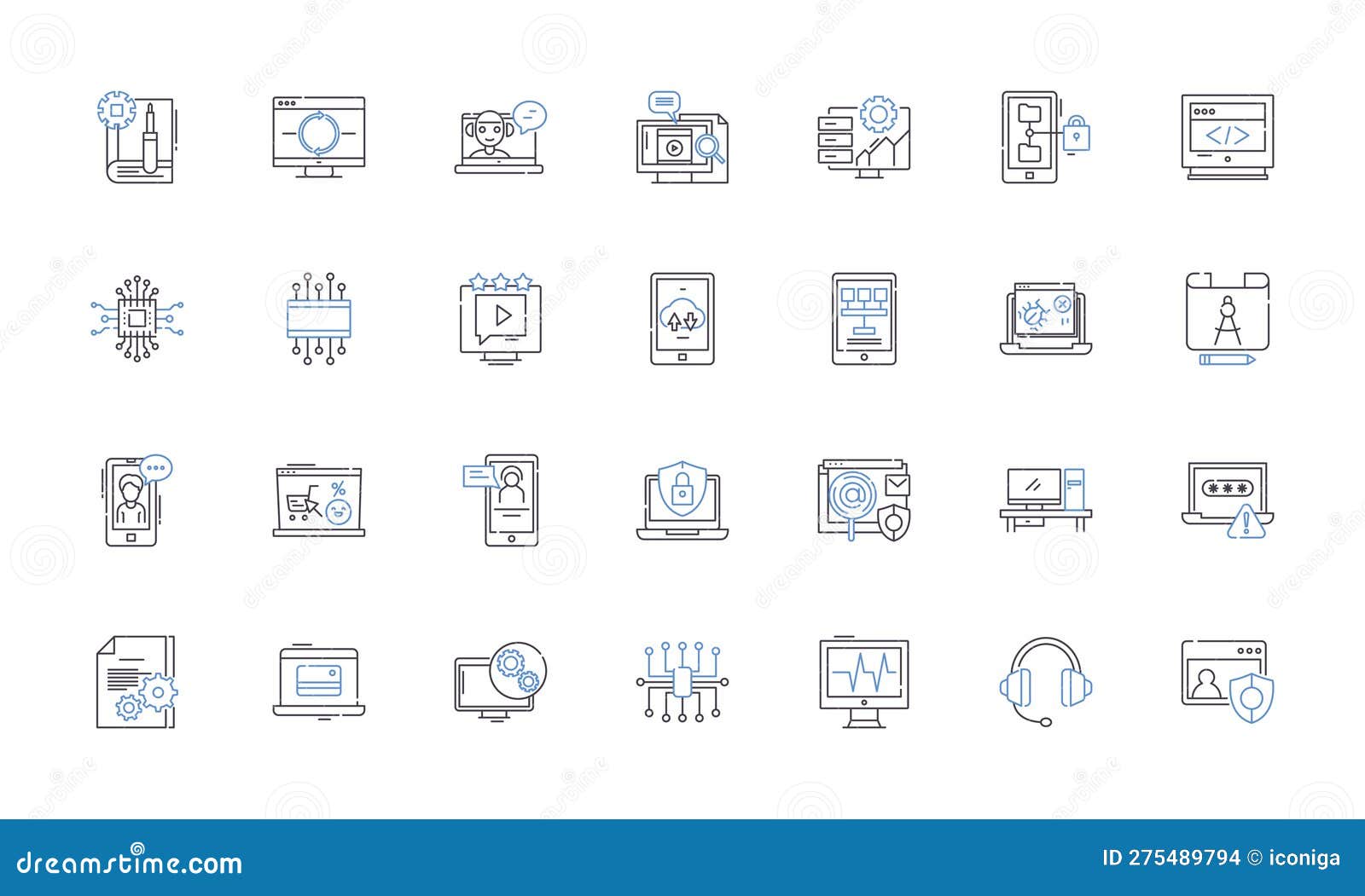 Platform Line Icons Collection. Accessibility, Integration, Efficiency ...