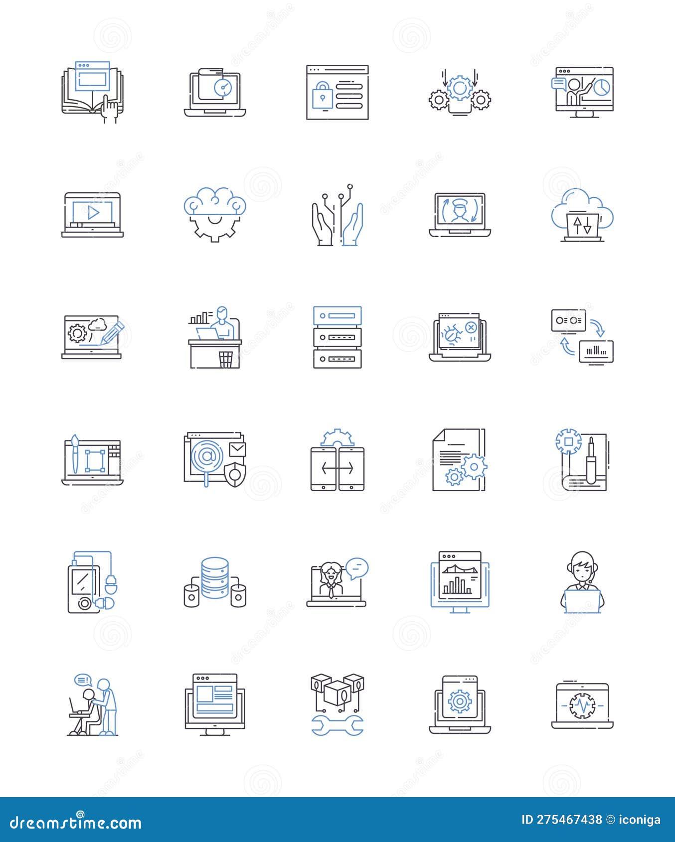 Platform Line Icons Collection. Integration, Accessibility ...
