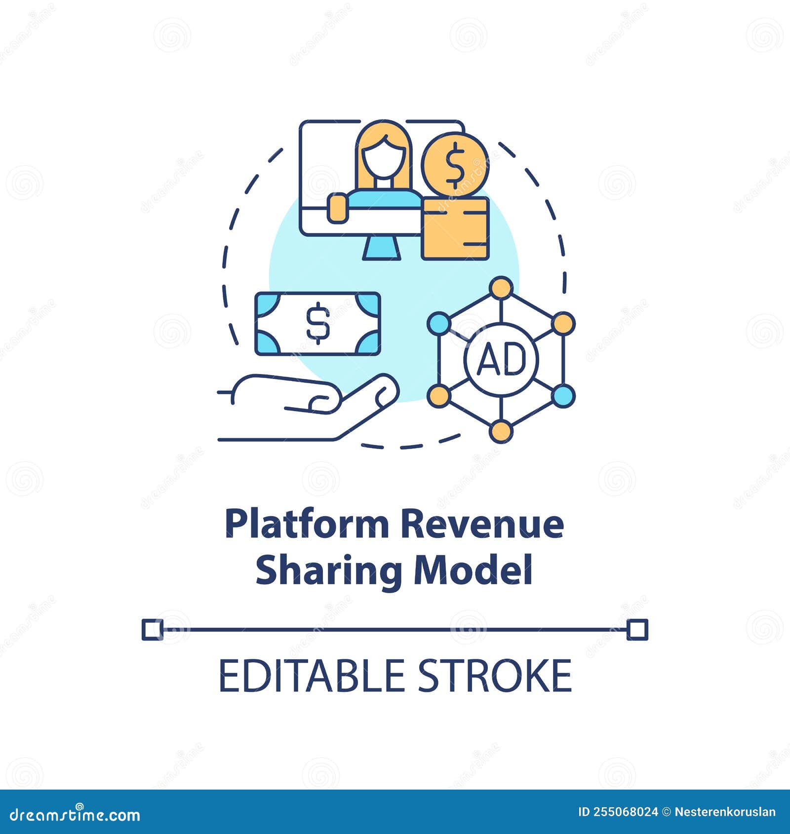 Platform Revenue Sharing Model Concept Icon Stock Vector - Illustration ...