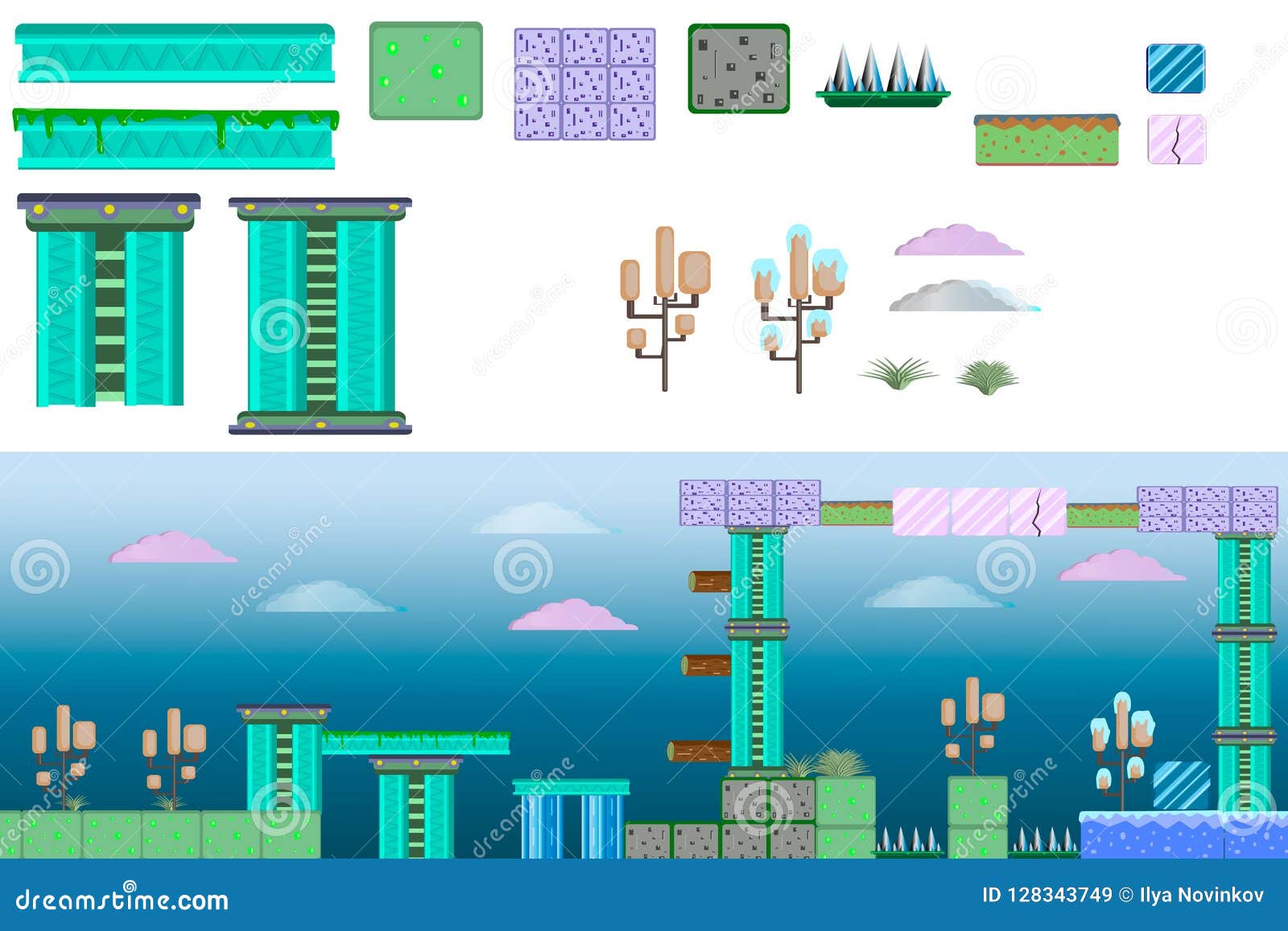 Platform set mirZodec stock illustration. Illustration of objects ...