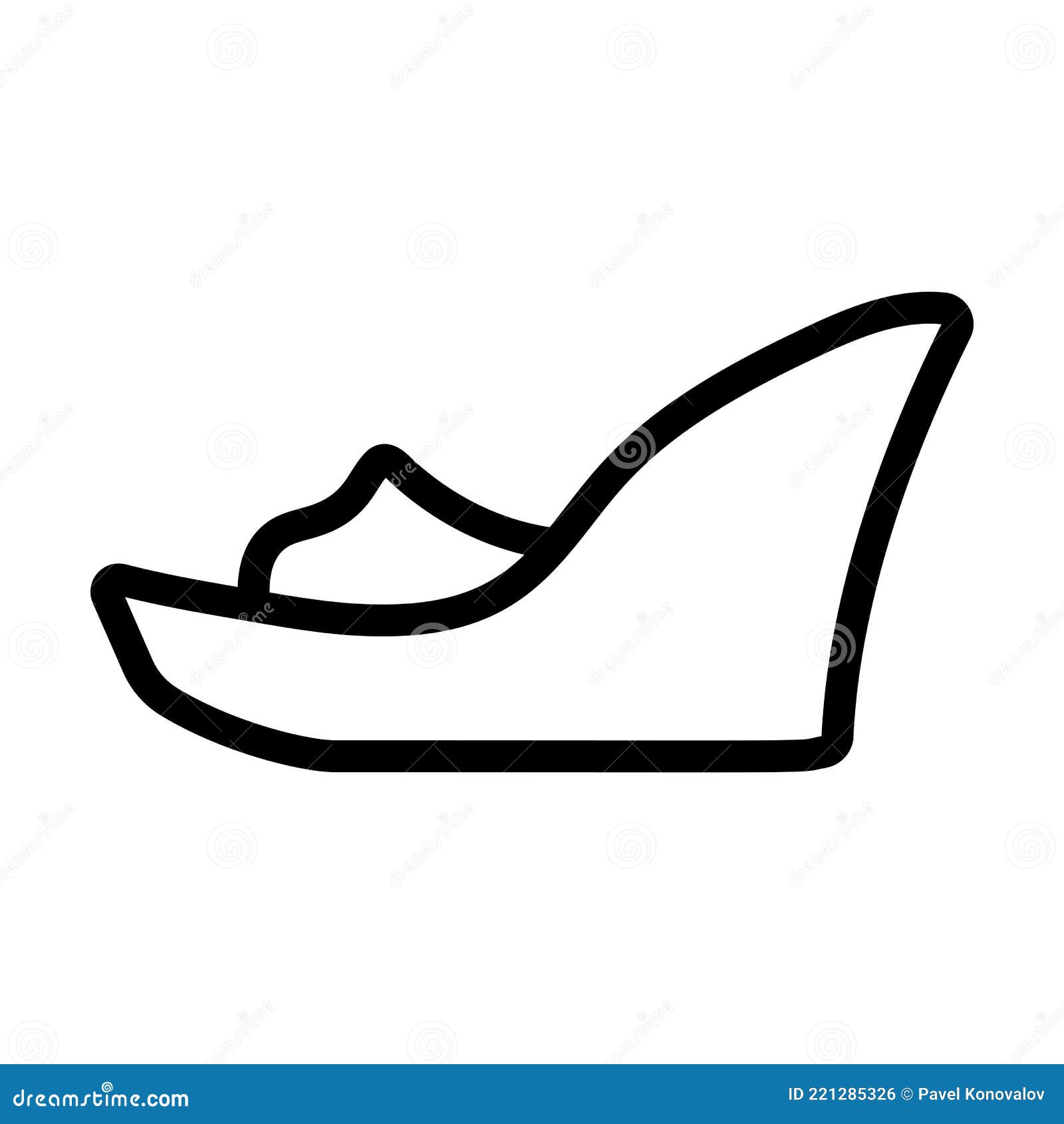 Platform Shoe Icon stock vector. Illustration of isolated - 221285326